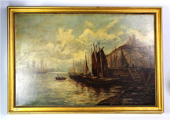 Edwin Ellis | Dutch harbour scene | MutualArt