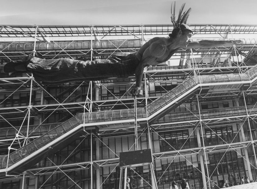 Robert Doisneau | Acrobat in front of the Centre Pompidou, ca. 1970 ...