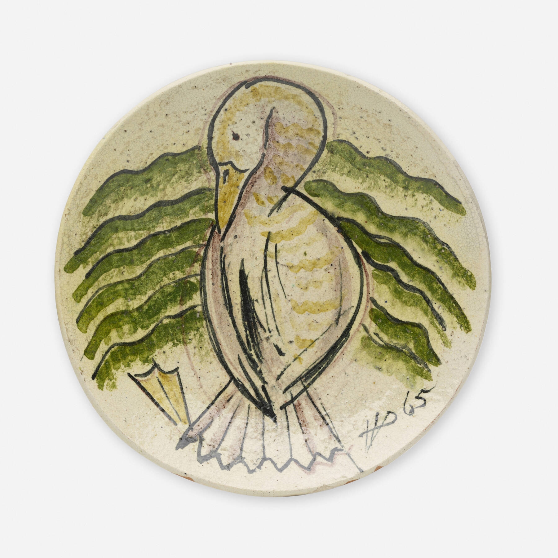 Henry Varnum Poor | Plate with duck (1965) | MutualArt