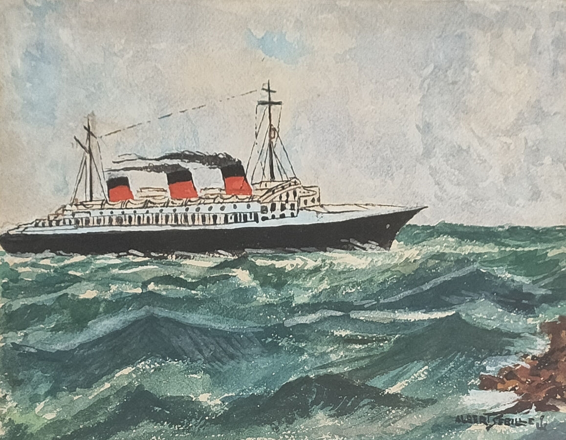 Albert Sébille | PAQUEBOT EN PLEINE MER (1907) | MutualArt