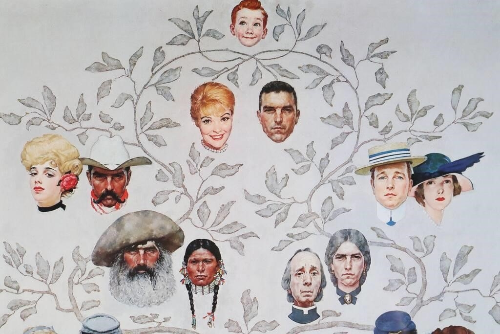 Norman Rockwell | Norman Rockwell Family Tree Print | MutualArt