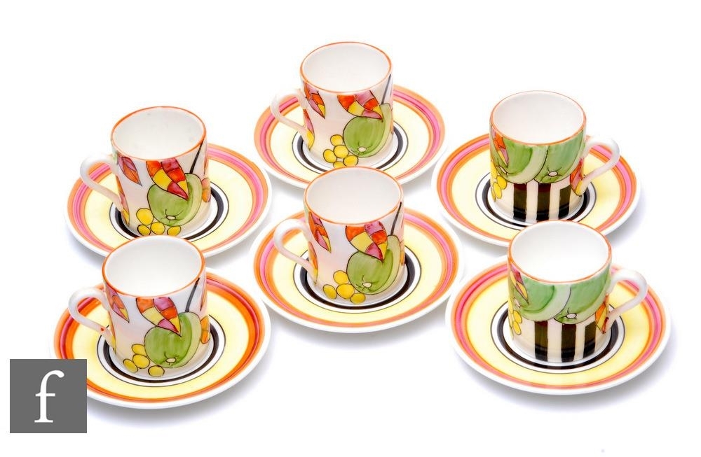 Clarice Cliff | A set of six contemporary Bizarre Craft pottery coffee ...