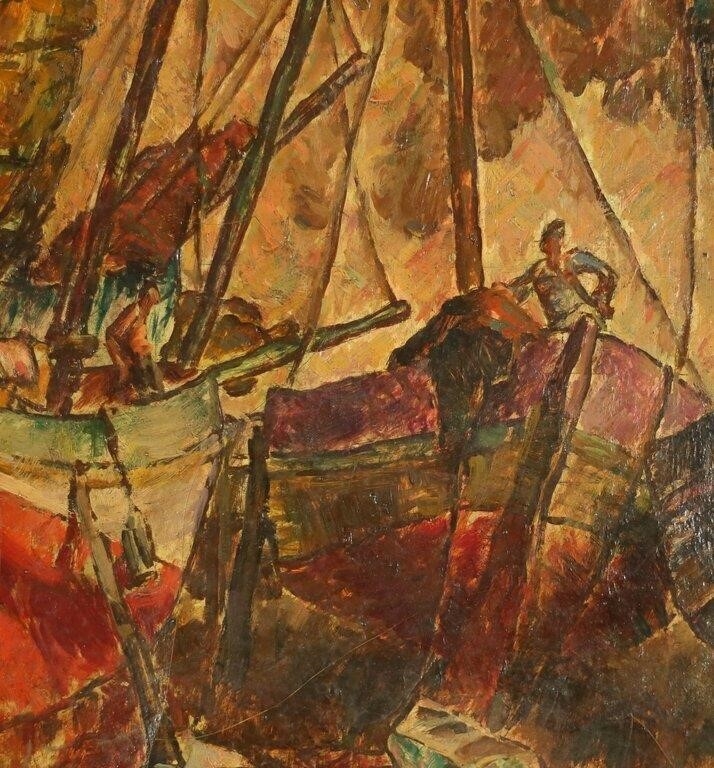 Walt Louderback | Harbor Scene | MutualArt