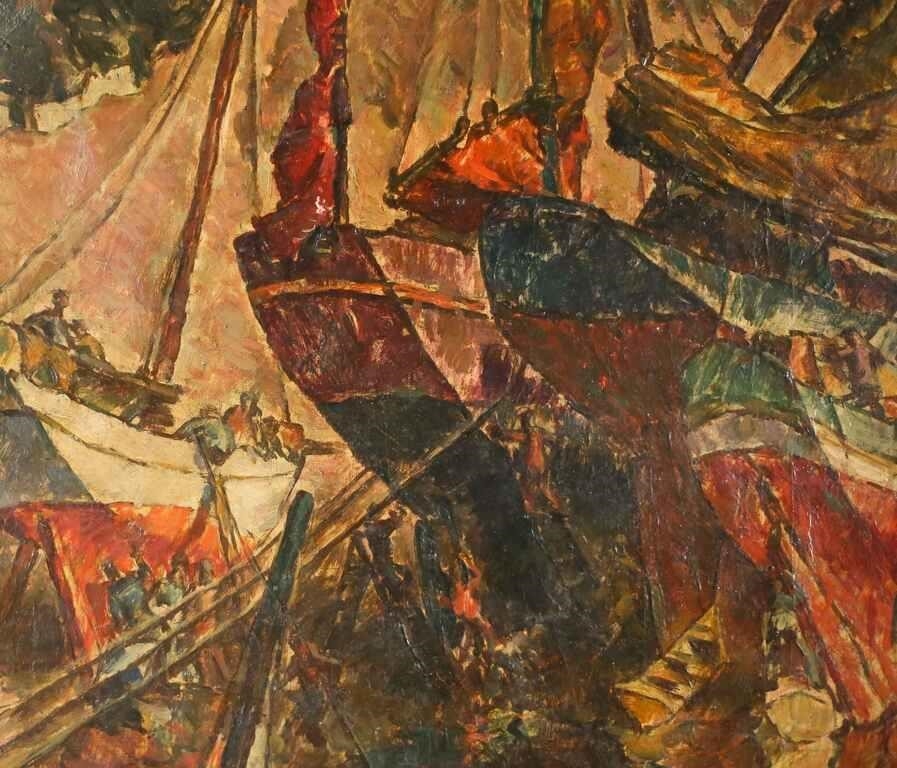Walt Louderback | Harbor Scene | MutualArt