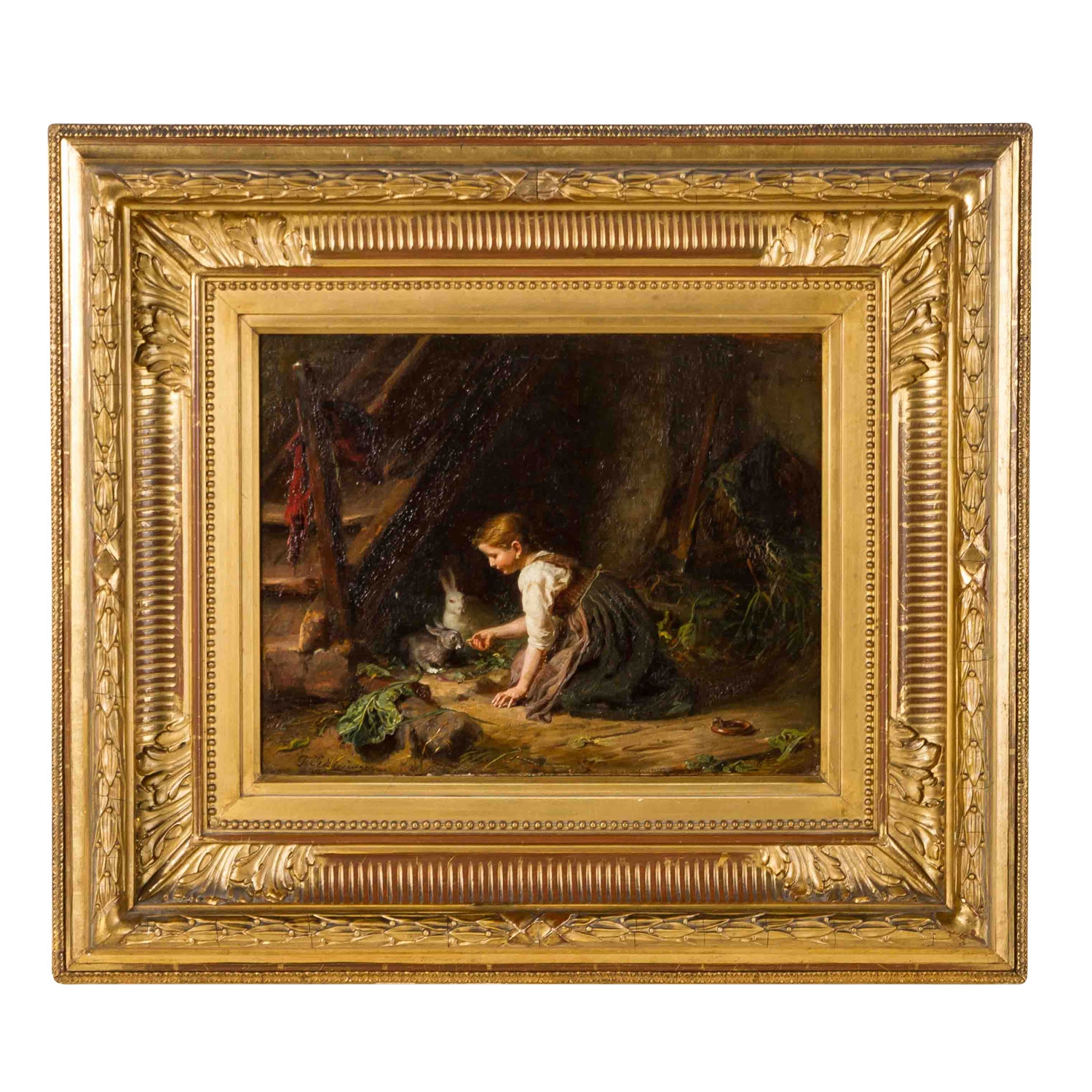 Felix Schlesinger | Mädchen mit Hasen | MutualArt