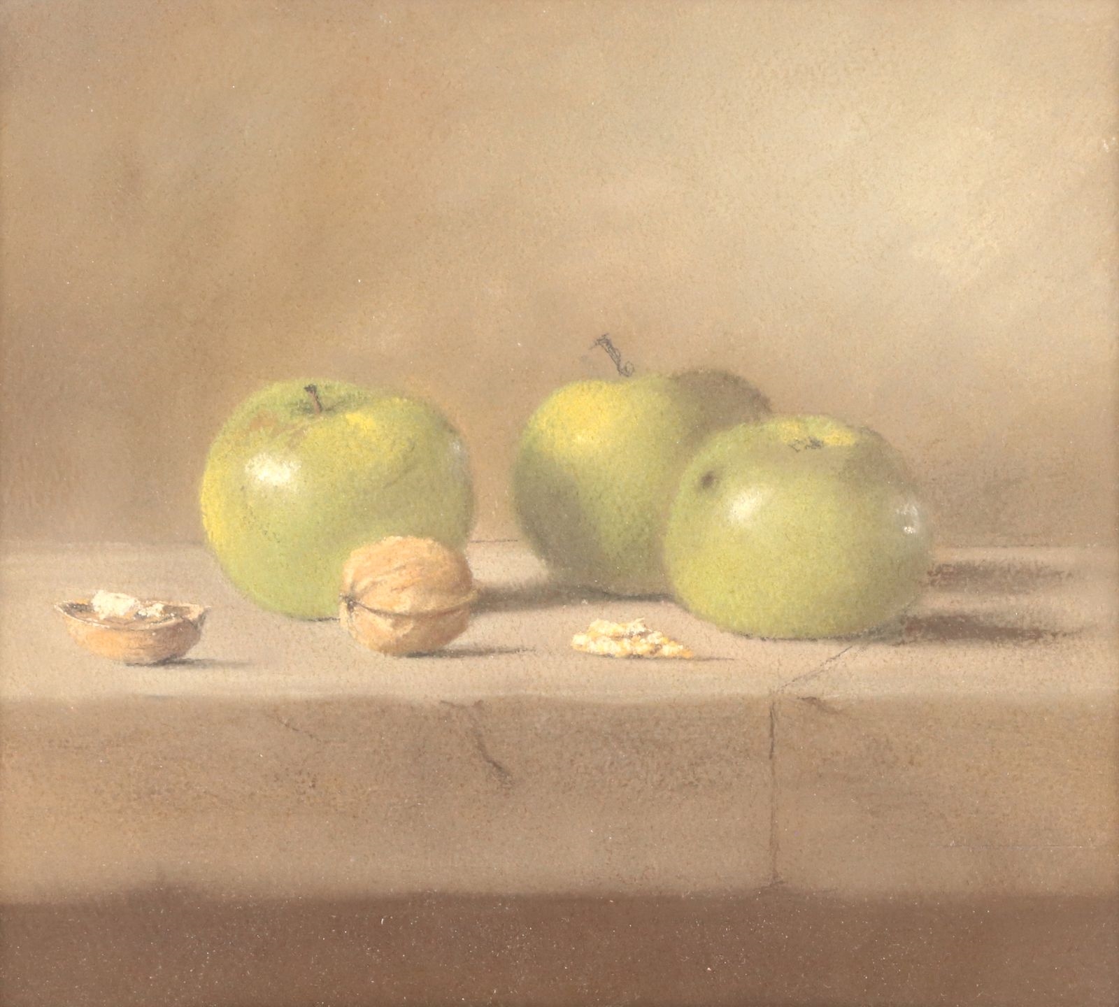 Hervé Bourhys | Nature morte aux pommes et noix | MutualArt