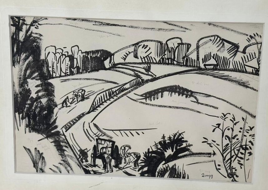 Jules Émile Zingg | Landscape with cows | MutualArt