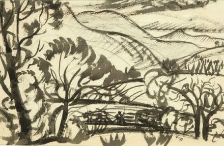 Jules Émile Zingg | Landscape with ploughmen | MutualArt