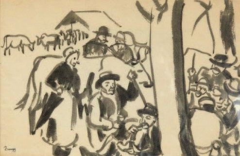 Jules Émile Zingg | Peasants at rest | MutualArt