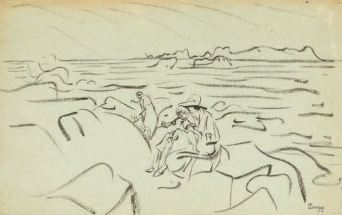 Jules Émile Zingg | Woman and child by the sea | MutualArt