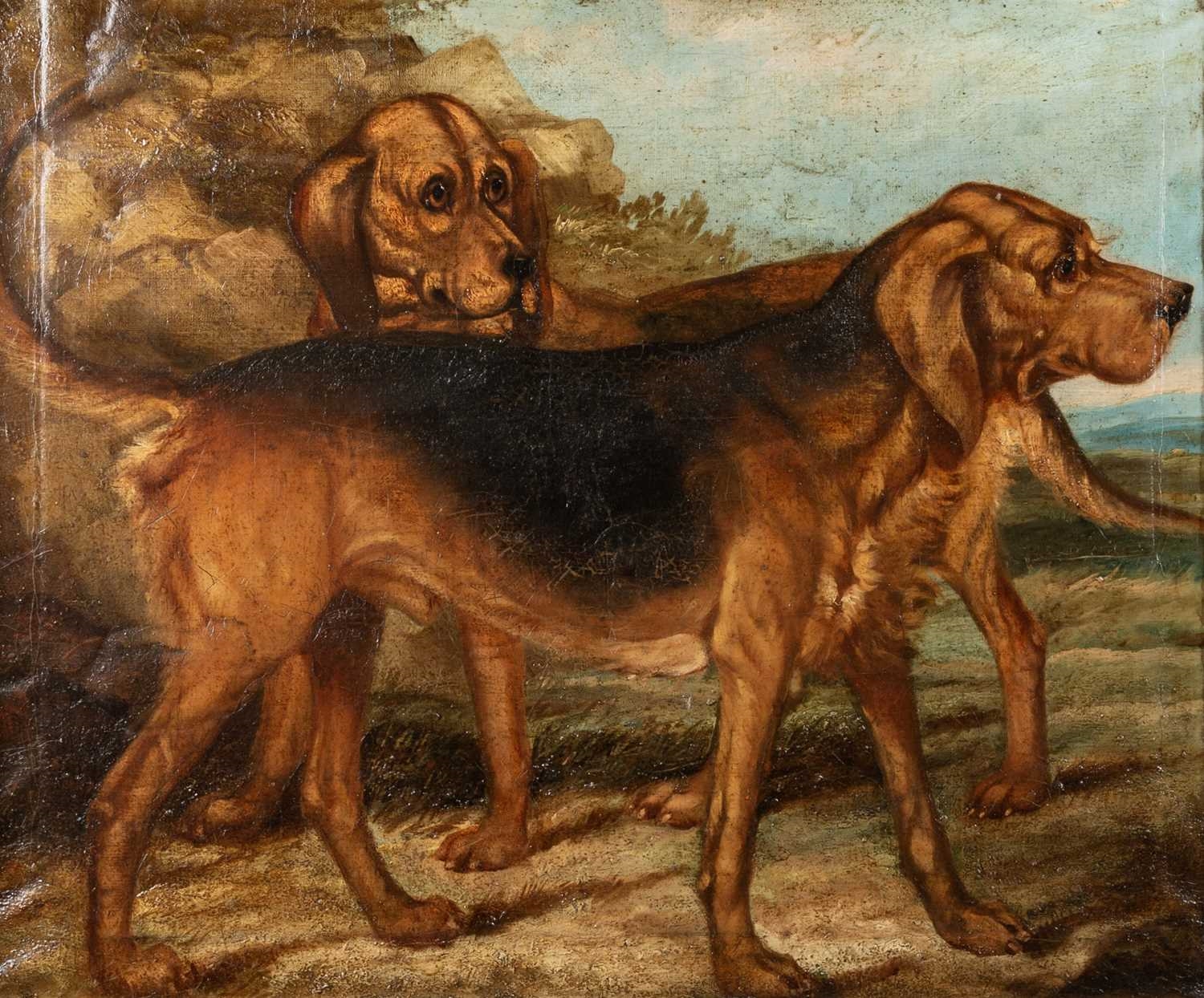 English School, 19th Century | PORTRAIT OF TWO HOUNDS IN A LANDSCAPE ...
