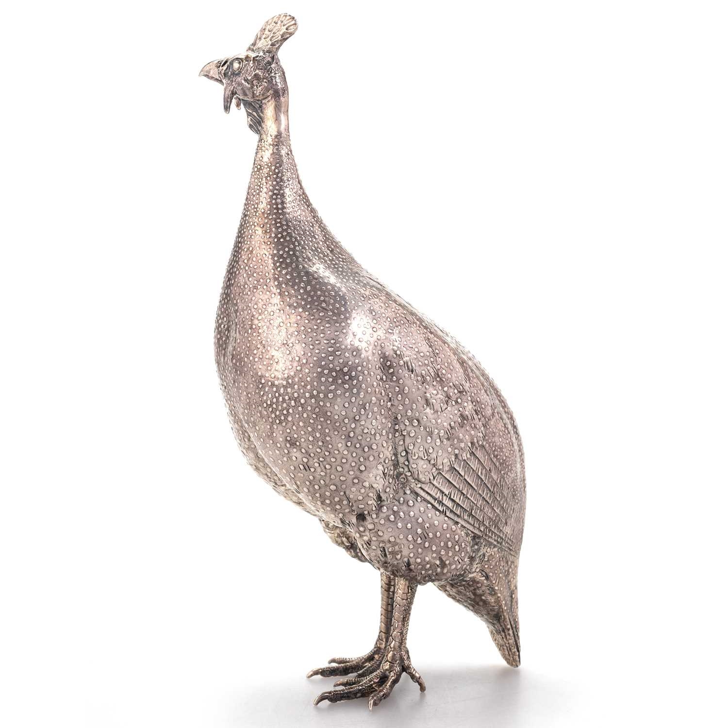 Patrick Mavros | A LARGE SILVER SCULPTURE OF A GUINEA FOWL | MutualArt