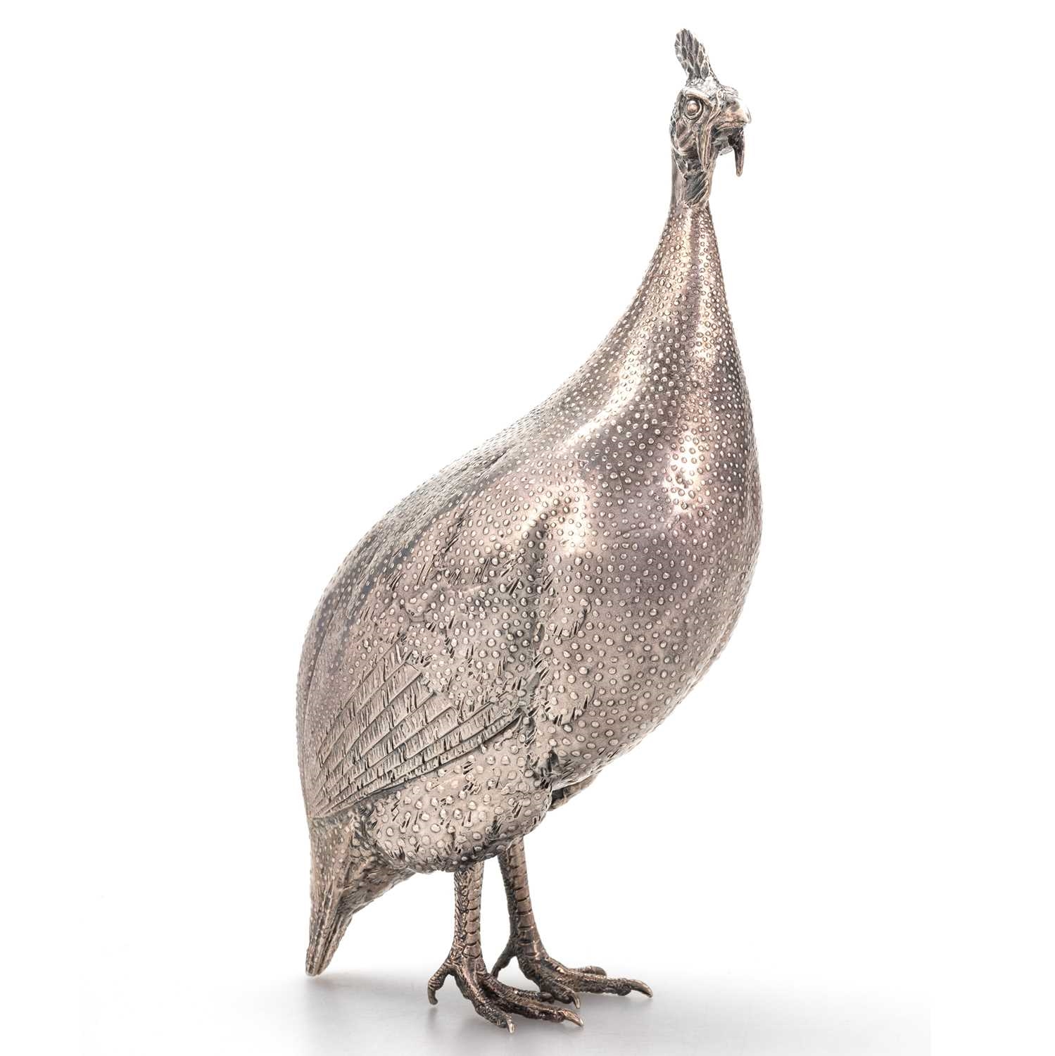 Patrick Mavros | A LARGE SILVER SCULPTURE OF A GUINEA FOWL | MutualArt
