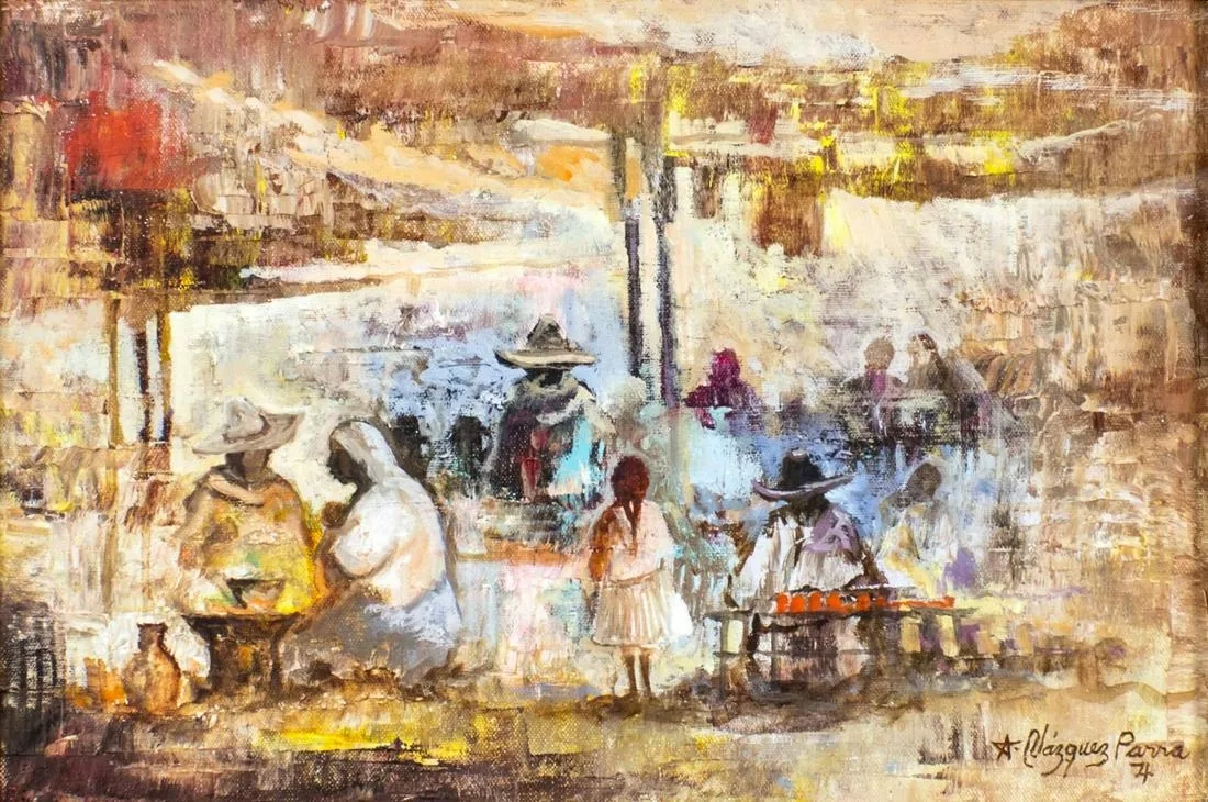 Antonio Vasquez Parra | Mexican Market Scene | MutualArt