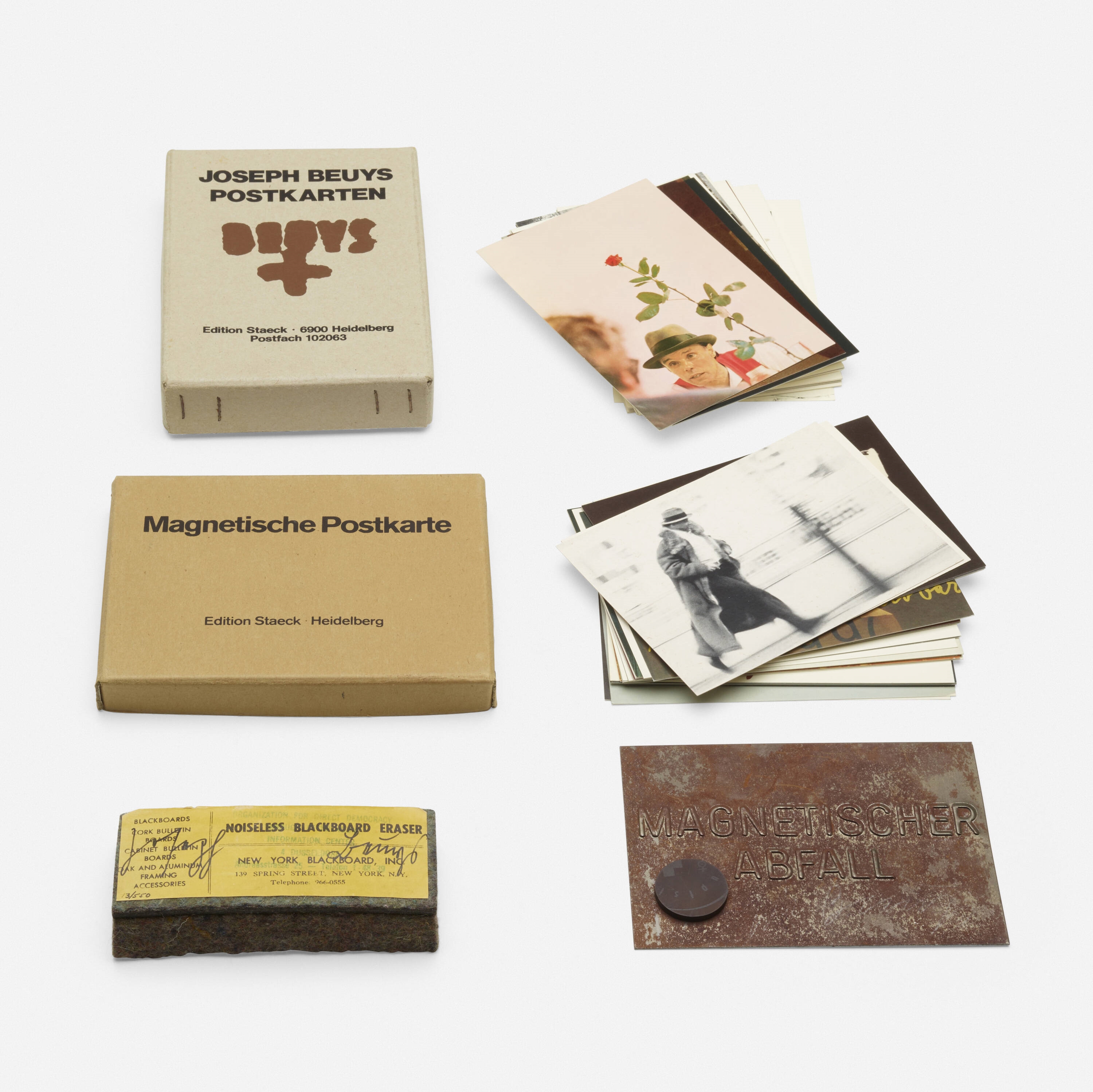 Joseph Beuys | Noiseless Blackboard Eraser; Postkarten; Magnetische ...