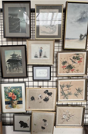 Cheng Yan | Cheng Yan A prowling cat Watercolour Signed Together with a ...