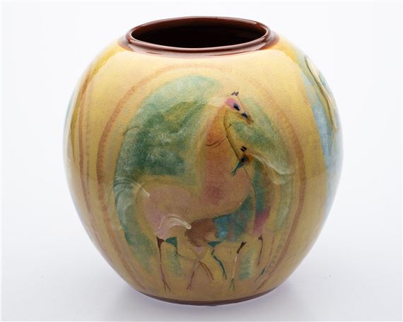 Polia Pillin | Glazed Ceramic Vase with Horse and Female Figures (1927 ...
