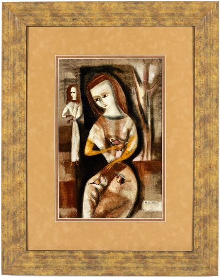 Polia Pillin | Glazed Ceramic Plaque of Women and Birds (1927) | MutualArt