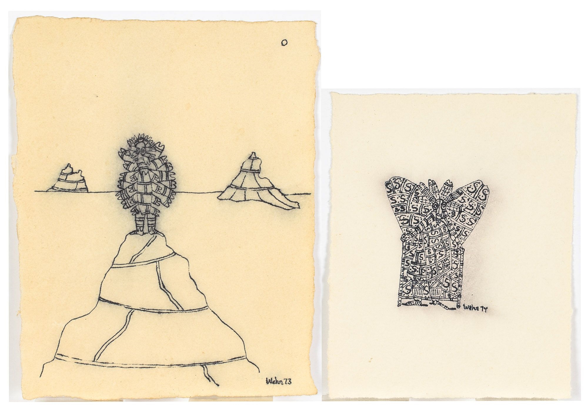 Wesley Wehr | 2 Drawings (1973) | MutualArt