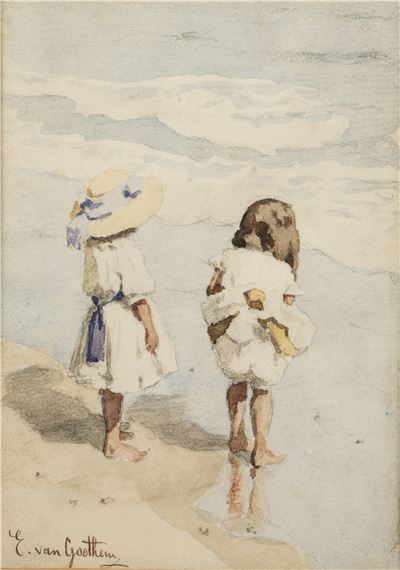 Edward Goethem | Children paddling | MutualArt