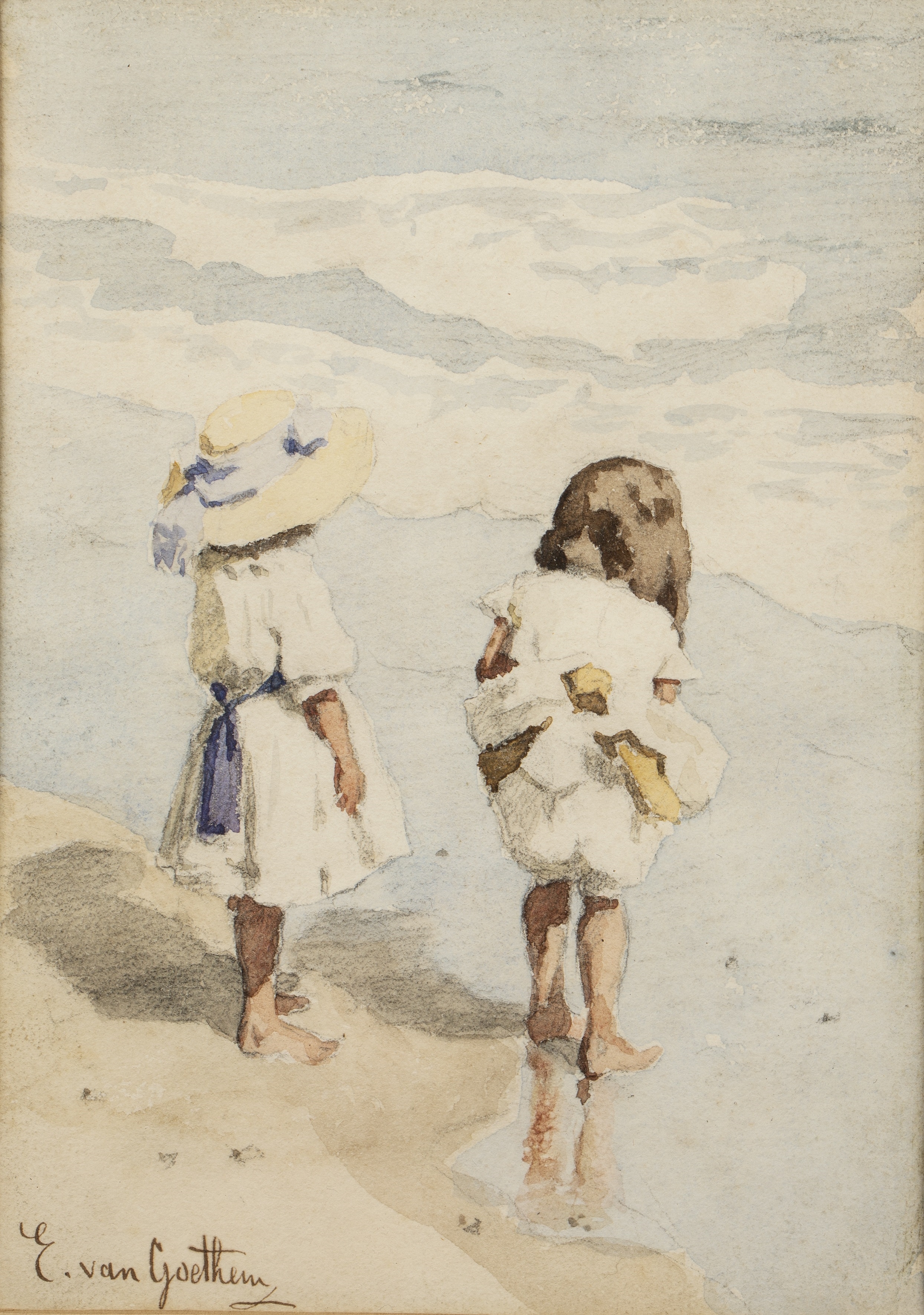 Edward Goethem | Children paddling | MutualArt