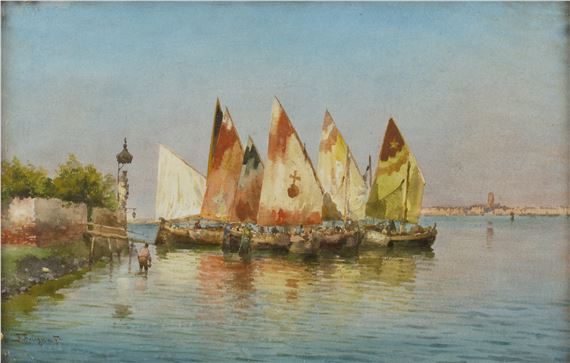 Alberto Prosdocimi | Sailing boats at the water's edge | MutualArt