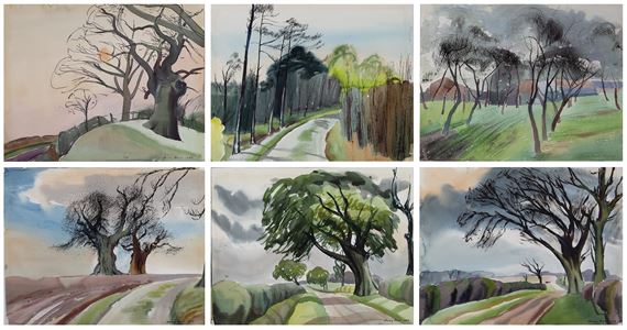 Harry Barr | Anthropomorphic tree study (1952) | MutualArt