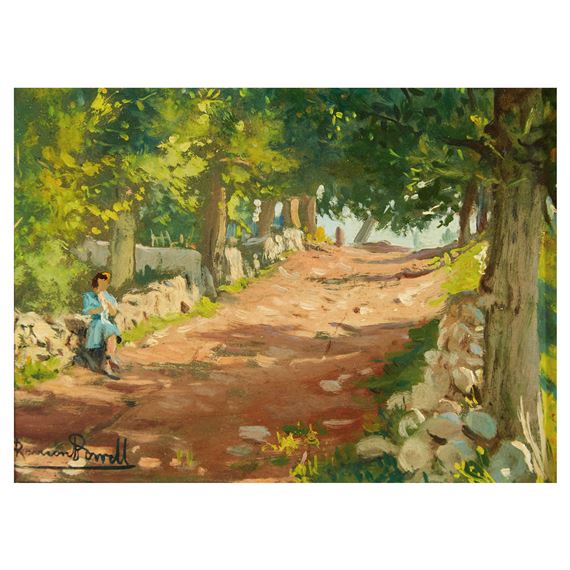 Ramón Borrell Pla | Muchacha en el bosque | MutualArt