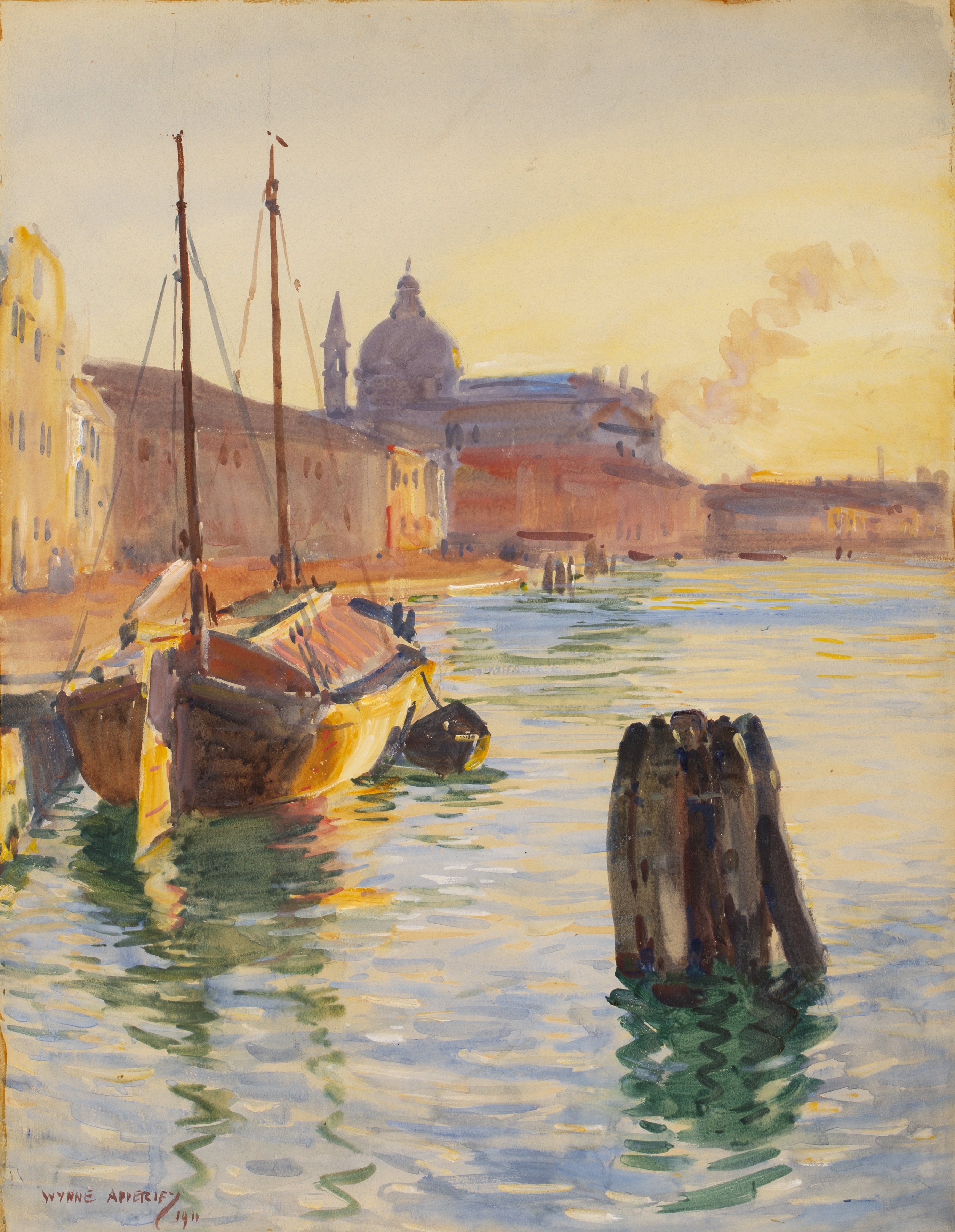 George Owen Wynne Apperley | 'Sunset Giudecca Canal (1911) | MutualArt