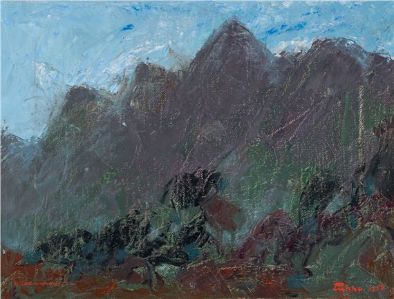 Aukusti Tuhka | Mountain landscape (1956) | MutualArt