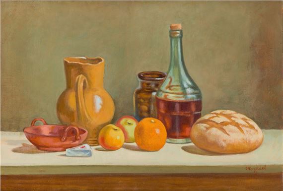 Jacob Markiel | Still life with a bottle of wine (Nature morte) | MutualArt