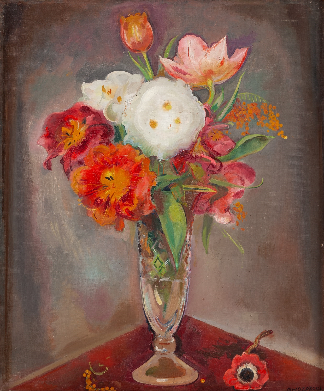 Gustaw Gwozdecki | Still life with a bouquet of flowers (1930 - 1934 ...