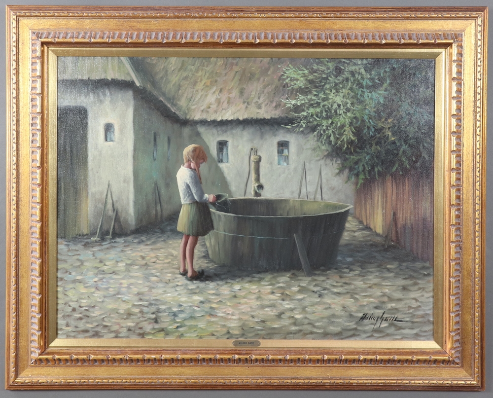 Arling Gade | Young girl beside a well | MutualArt