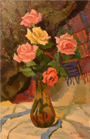 Iosif Ilyich Karas | Floral still-life (1988) | MutualArt