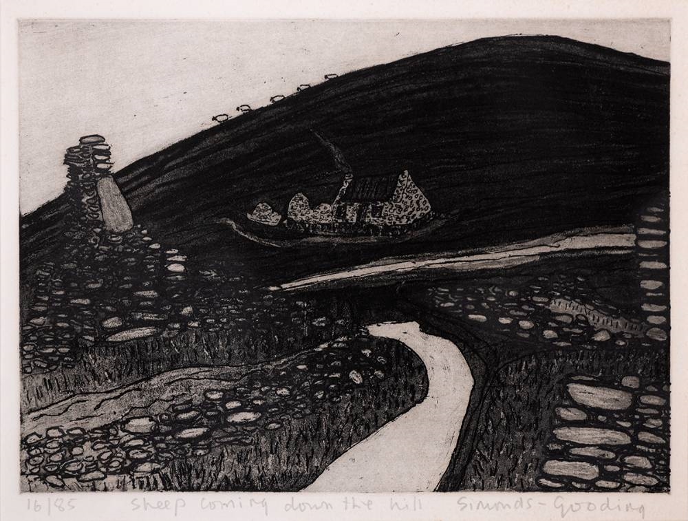 Maria Simonds-Gooding | SHEEP COMING DOWN THE HILL | MutualArt