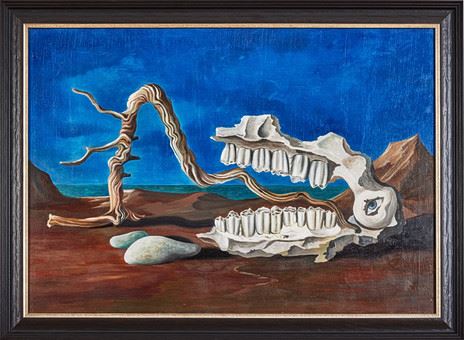 Esaias Thorén | Surrealistiskt landskap med kranium (1939) | MutualArt