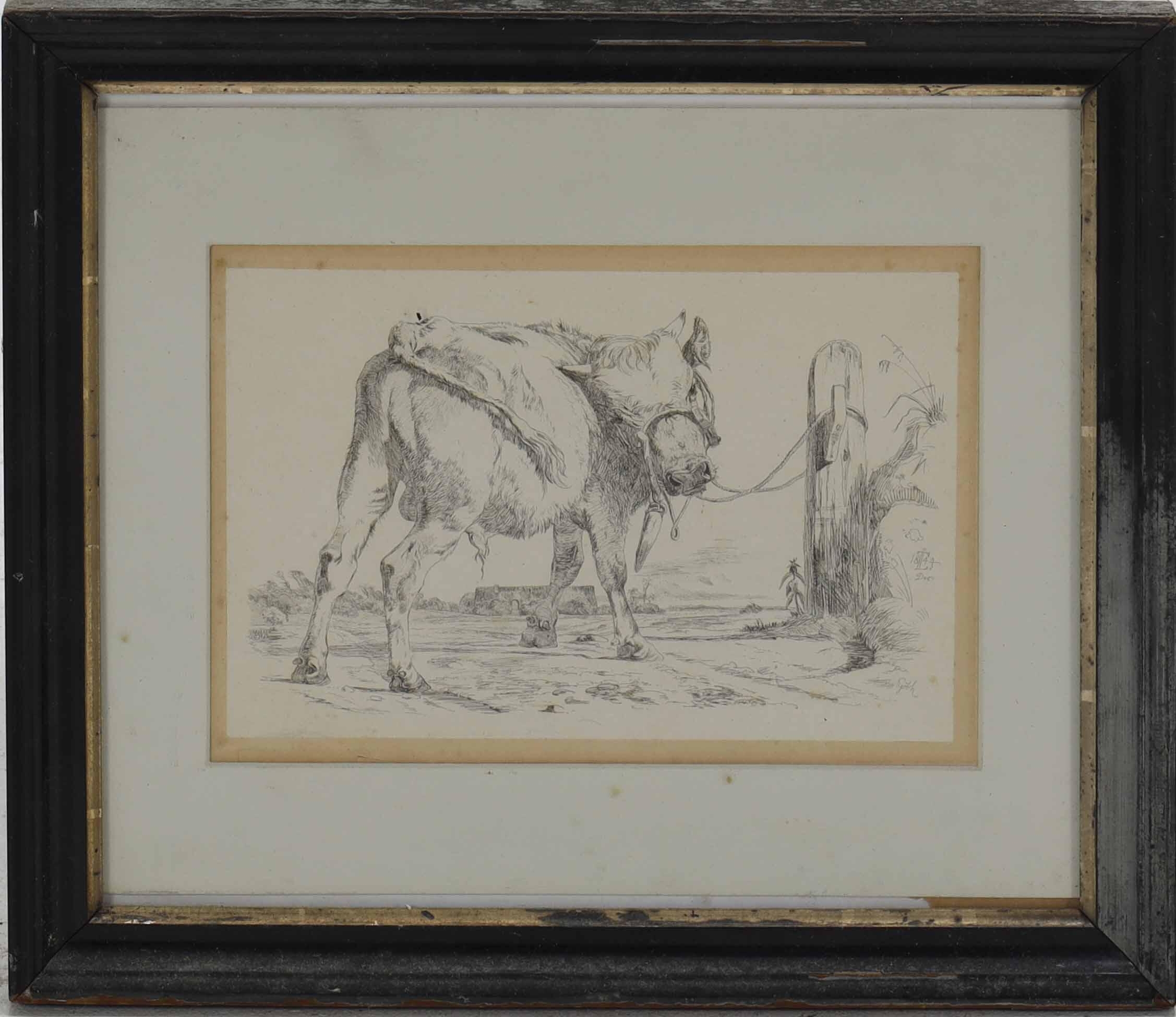 Johan Thomas Lundbye | Komposition med tyrekalv (1844) | MutualArt