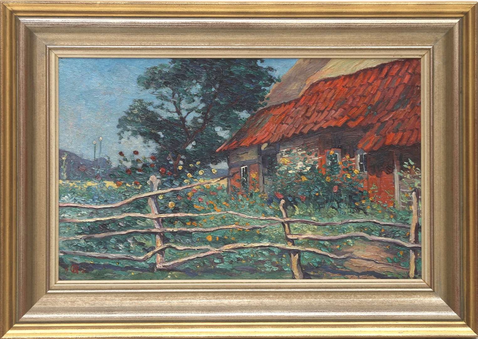 Johannes Roggen | Bloementuin bij de boerderij (1912) | MutualArt