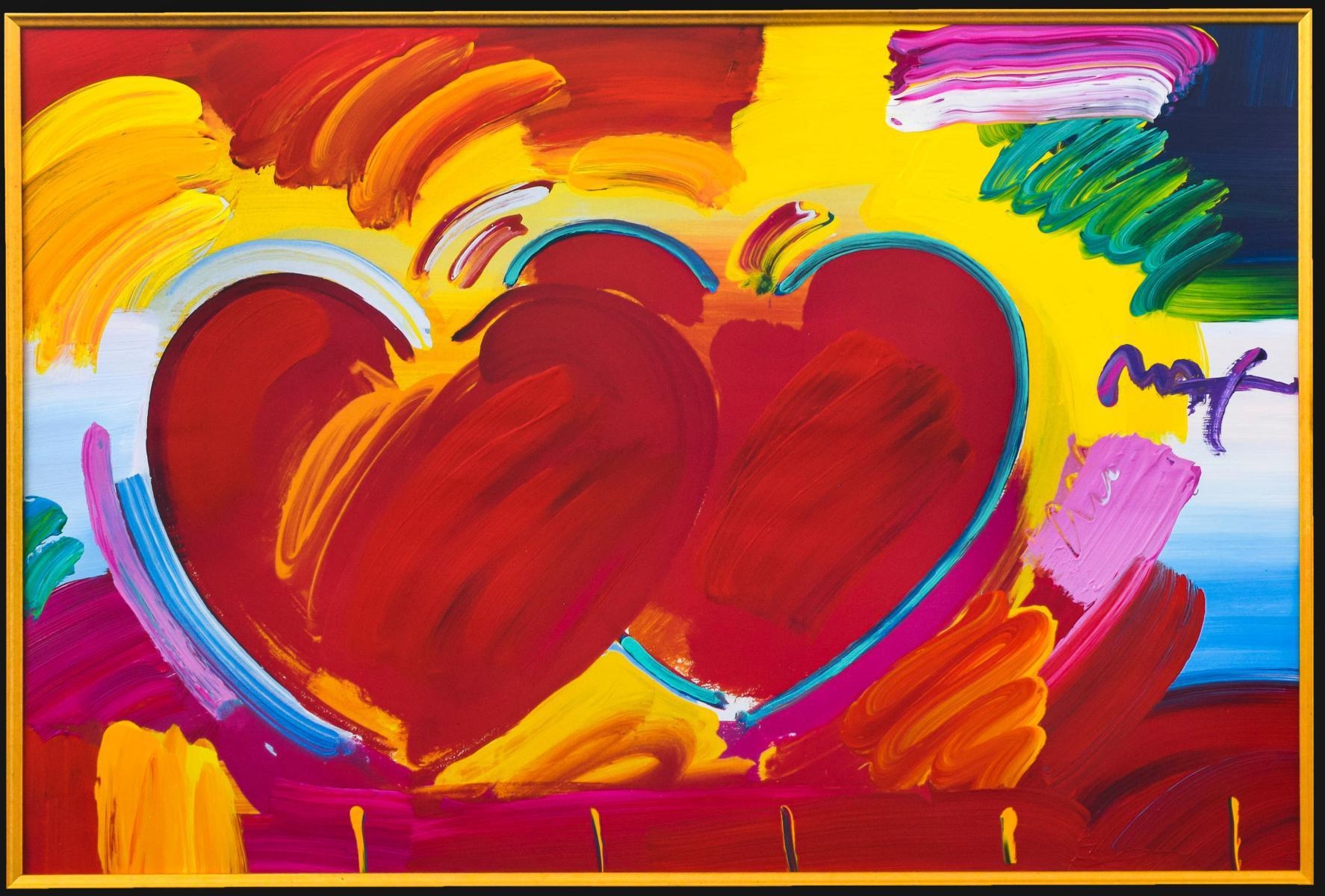 Peter Max | Two Hearts As One | MutualArt