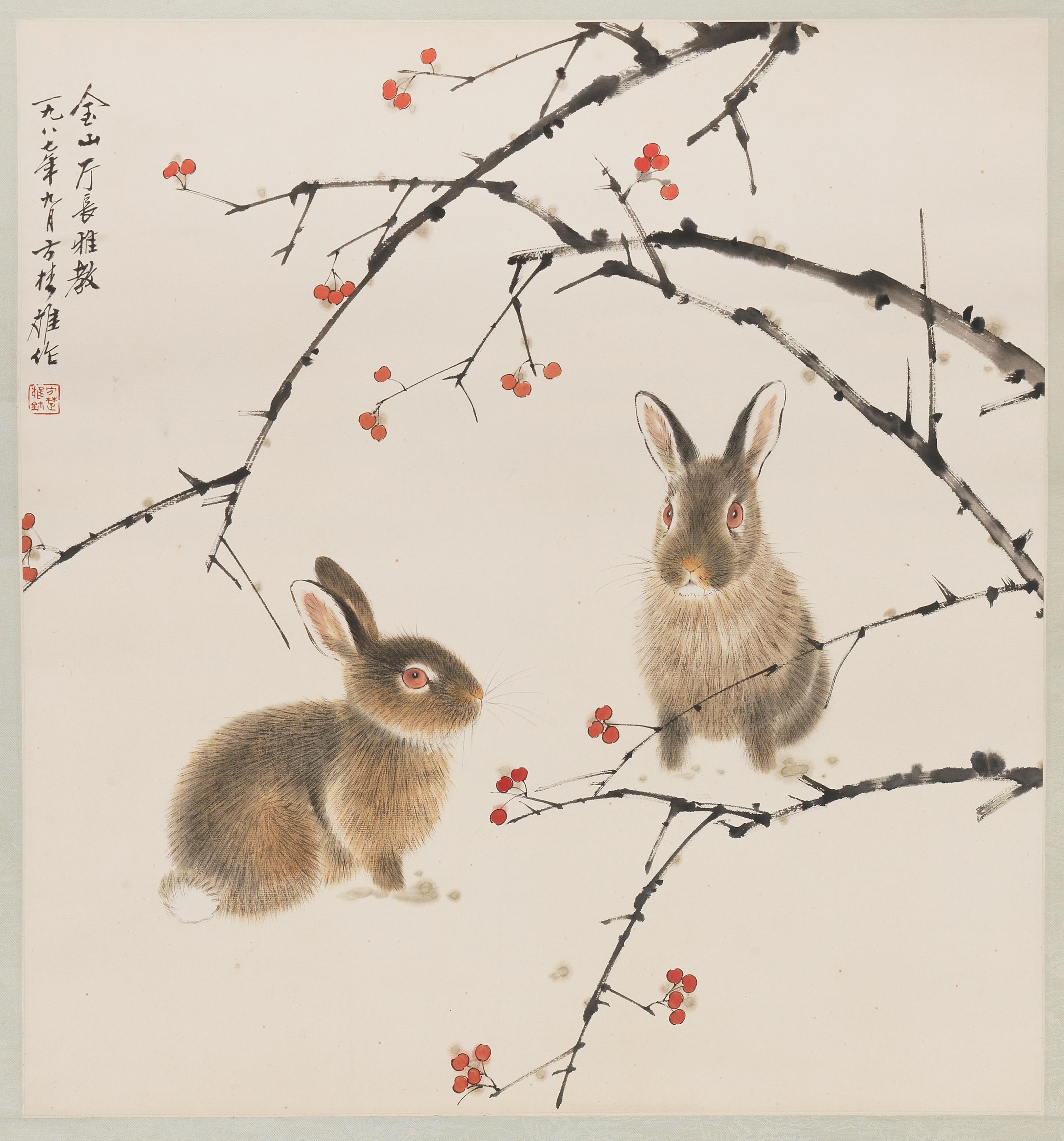 Fang Chuxiong | Two rabbits (1987) | MutualArt