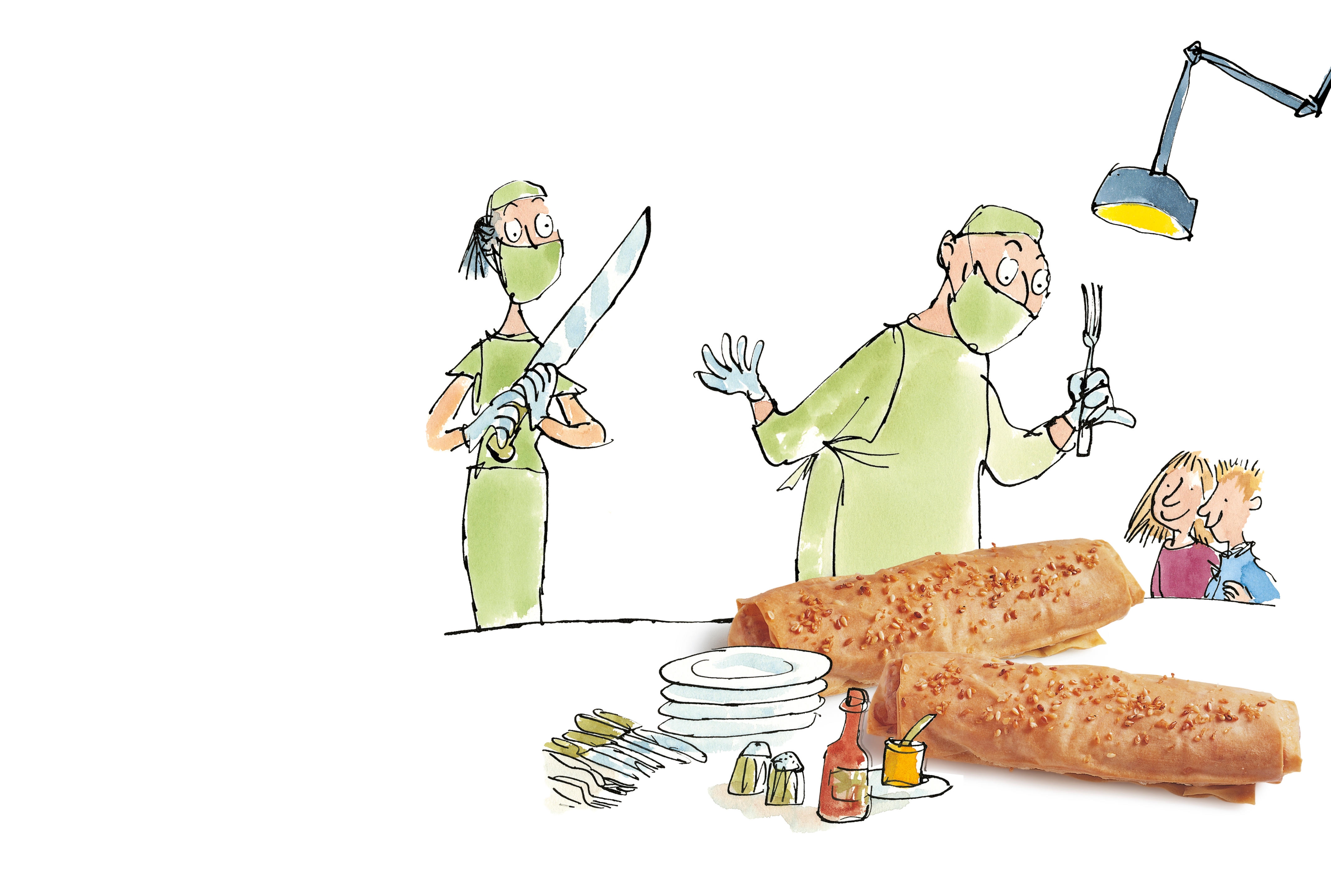 Quentin Blake | Illustration for Doc Spencer's Pie from Danny the ...