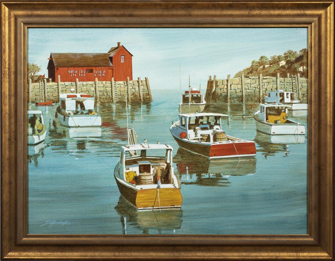 Edward Diffenderfer | Boats and Red Barn | MutualArt
