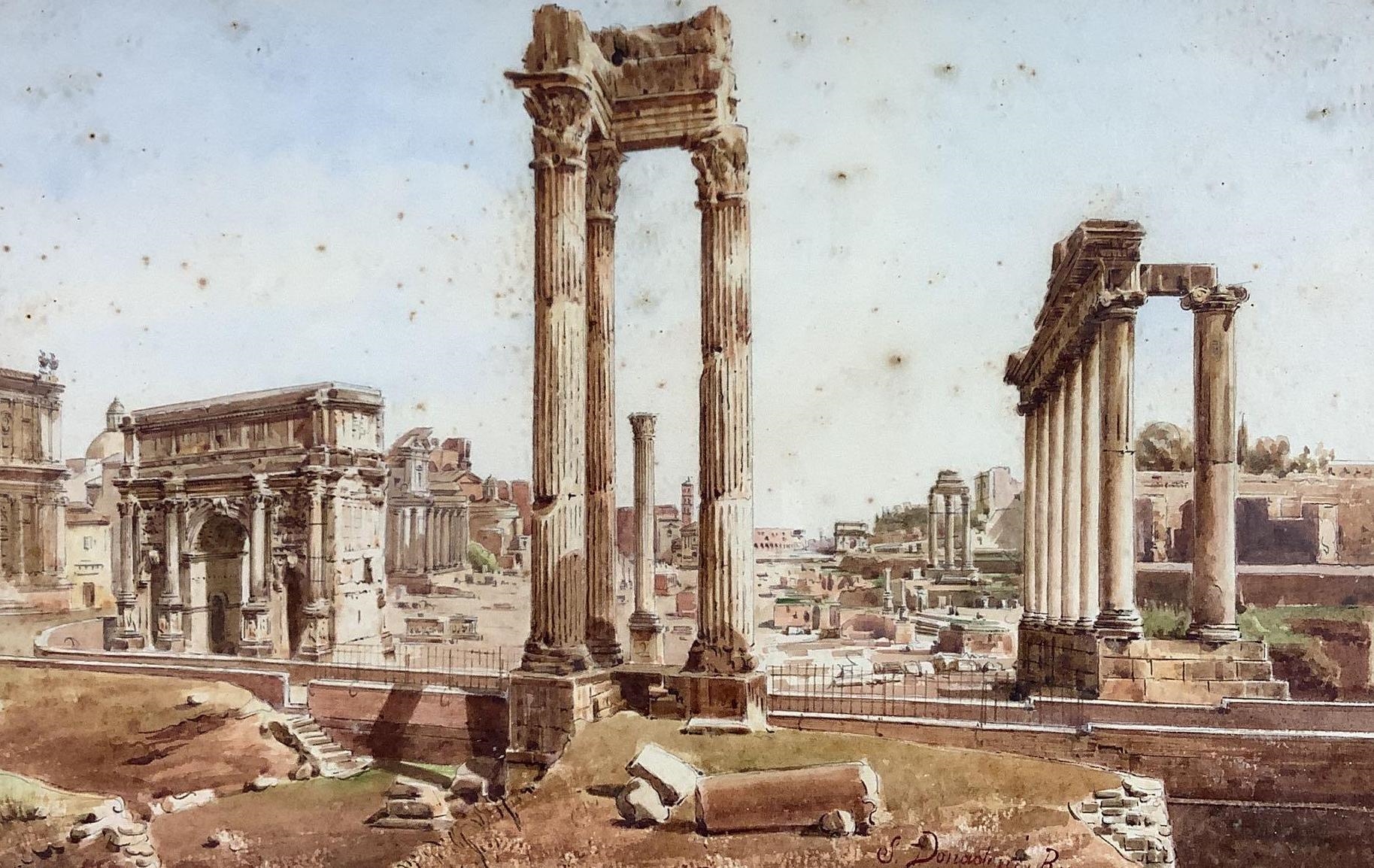 Stefano Donadoni | Architectural landscape of Roman ruins | MutualArt