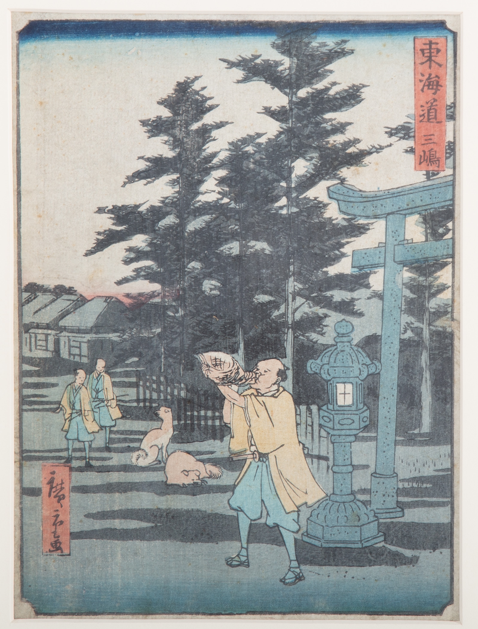Utagawa Hiroshige | Man Blowing a Conch Shell | MutualArt
