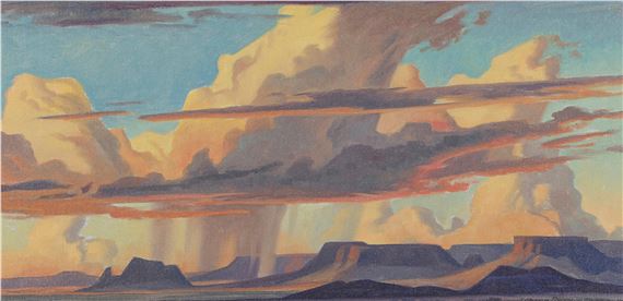 Ed Mell | Rain Among the Mesas (2018) | MutualArt