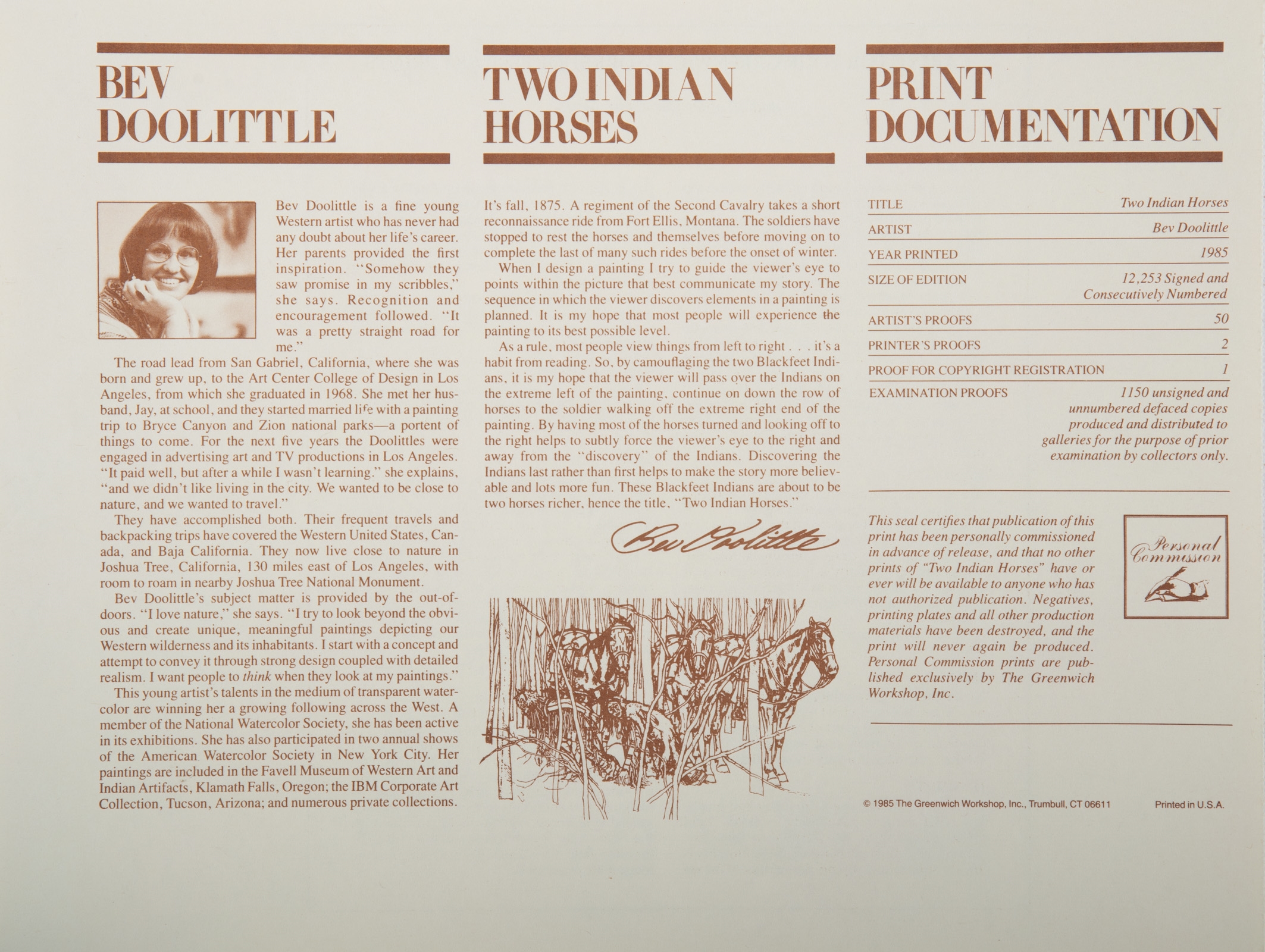 Bev Doolittle | Two Indian Horses | MutualArt