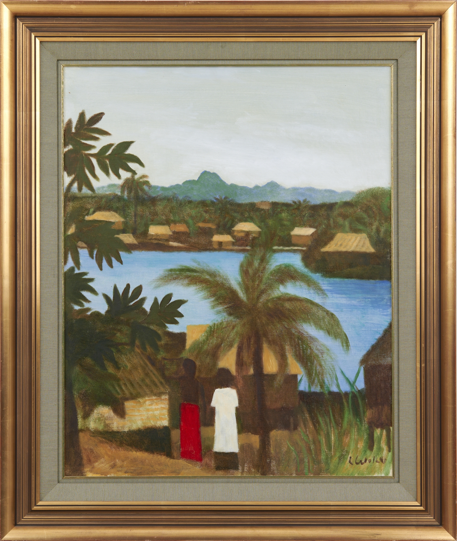 Ray Crooke | (Villagers and Lake) | MutualArt