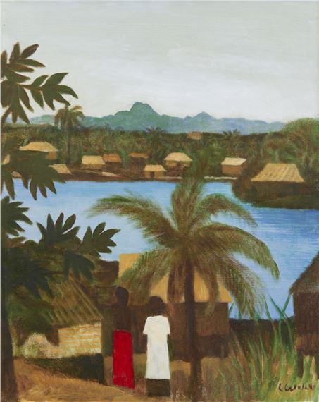 Ray Crooke | (Villagers and Lake) | MutualArt