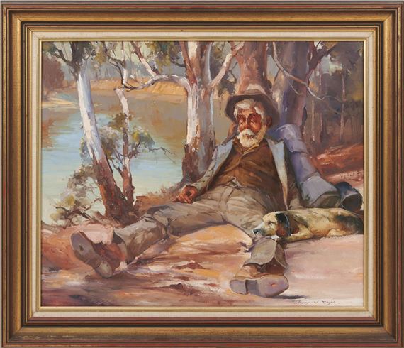 D'Arcy Doyle | Resting Swagman and his Dog | MutualArt