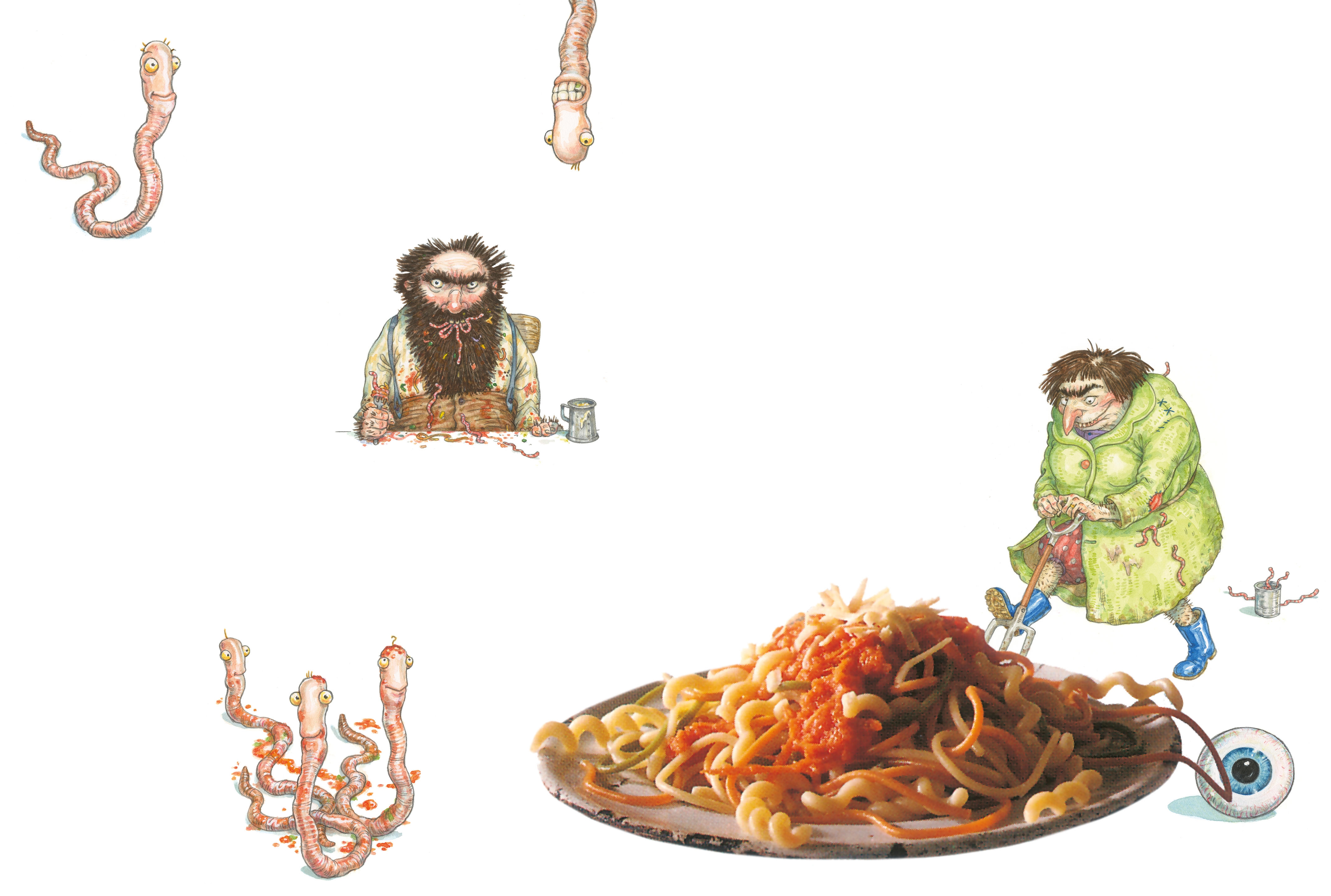 Tim Stevens | Illustration for Wormy Spaghetti from The Twits (unframed ...